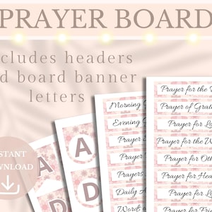 Prayer Board Kit Printable Flower Bulletin Board Kit Christian Prayer ...