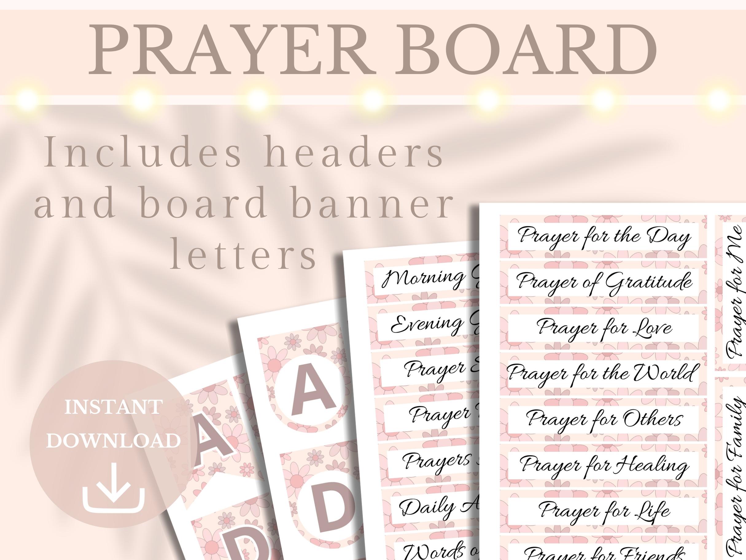 Prayer Board Kit Printable Flower Bulletin Board Kit Christian Prayer ...