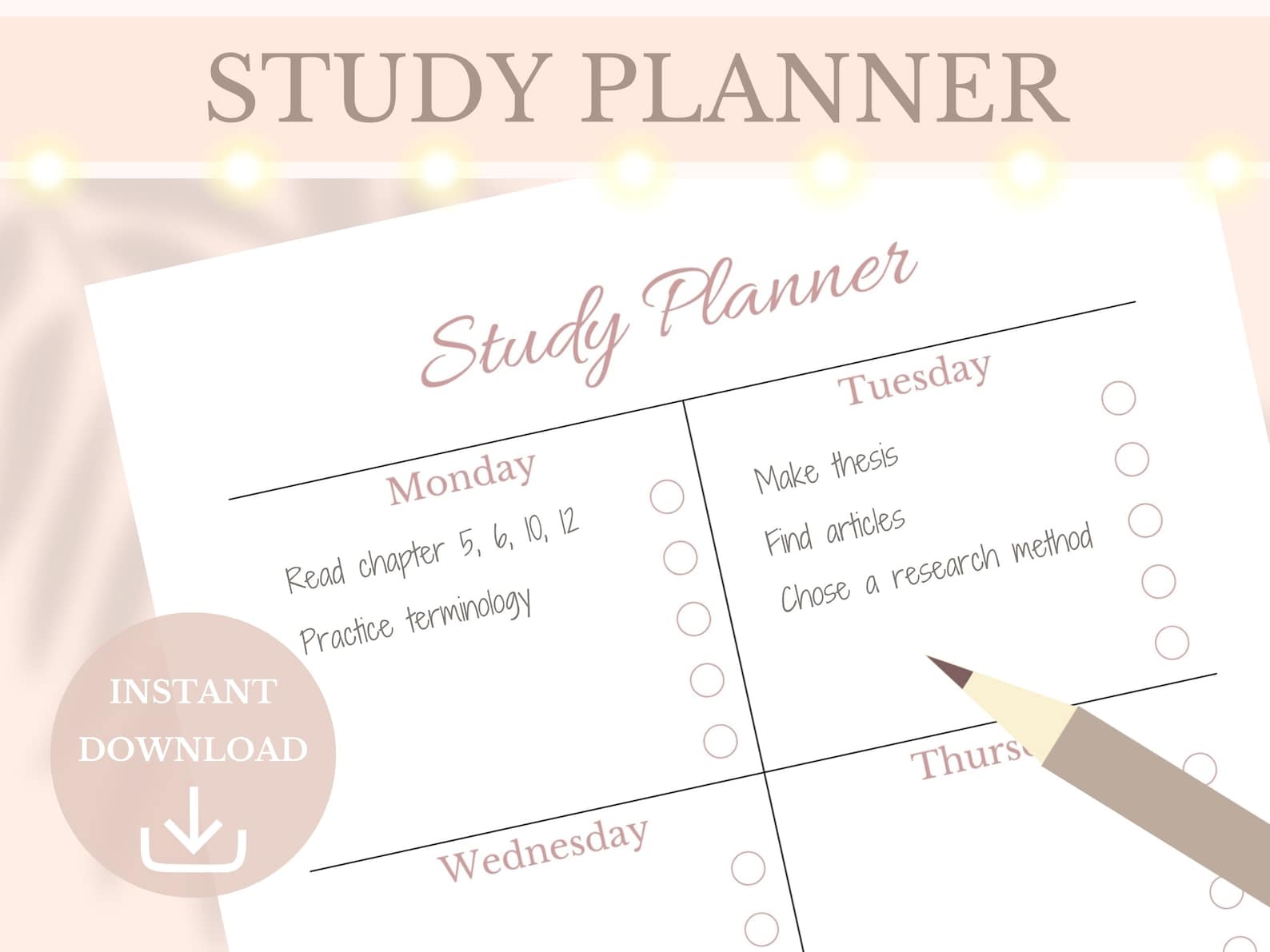 Study Planner Printable Homework Tracker Minimalist to Do List College ...