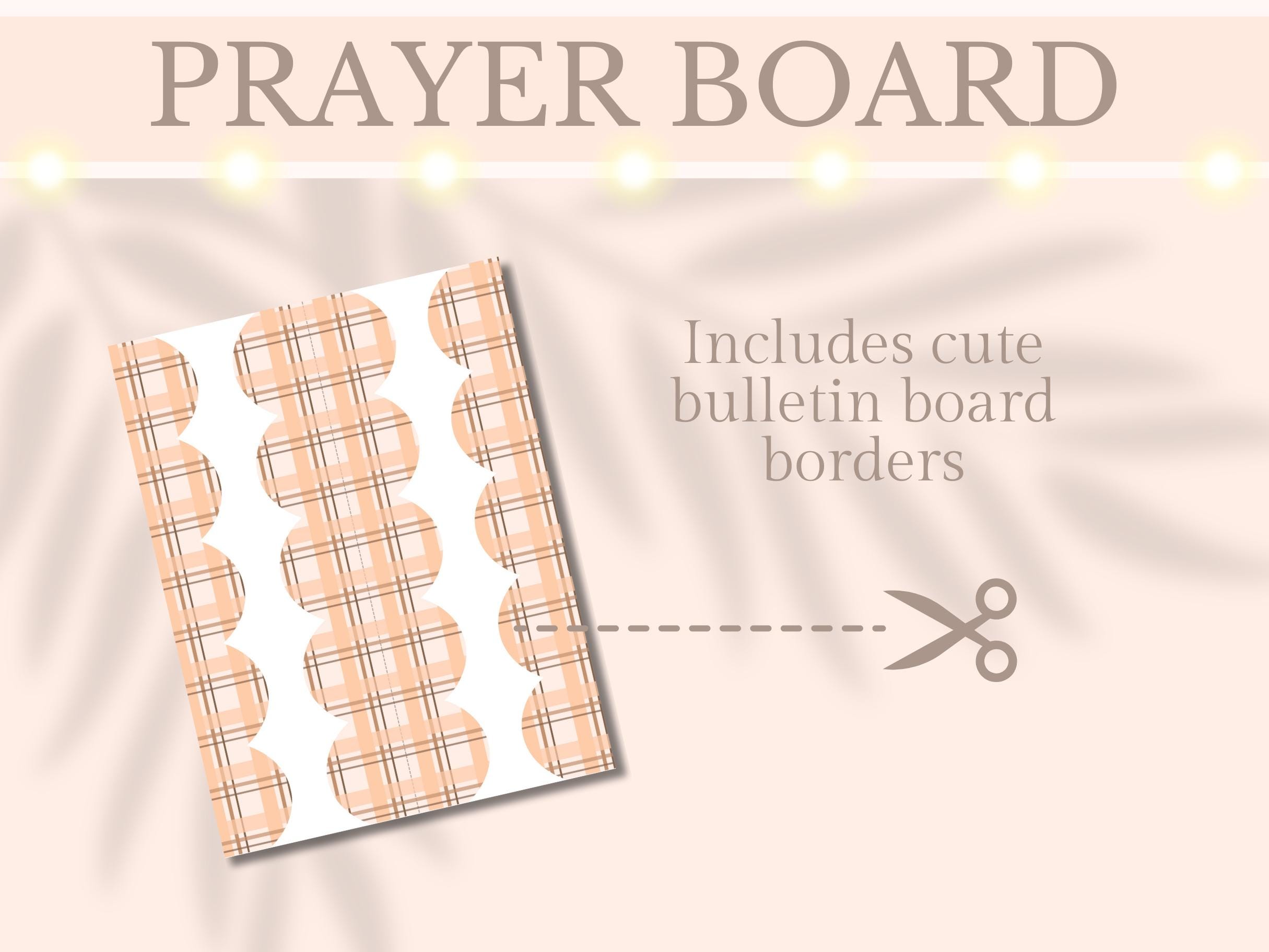 Fall Prayer Board Kit Printable Bulletin Board Kit Tartan Pattern ...