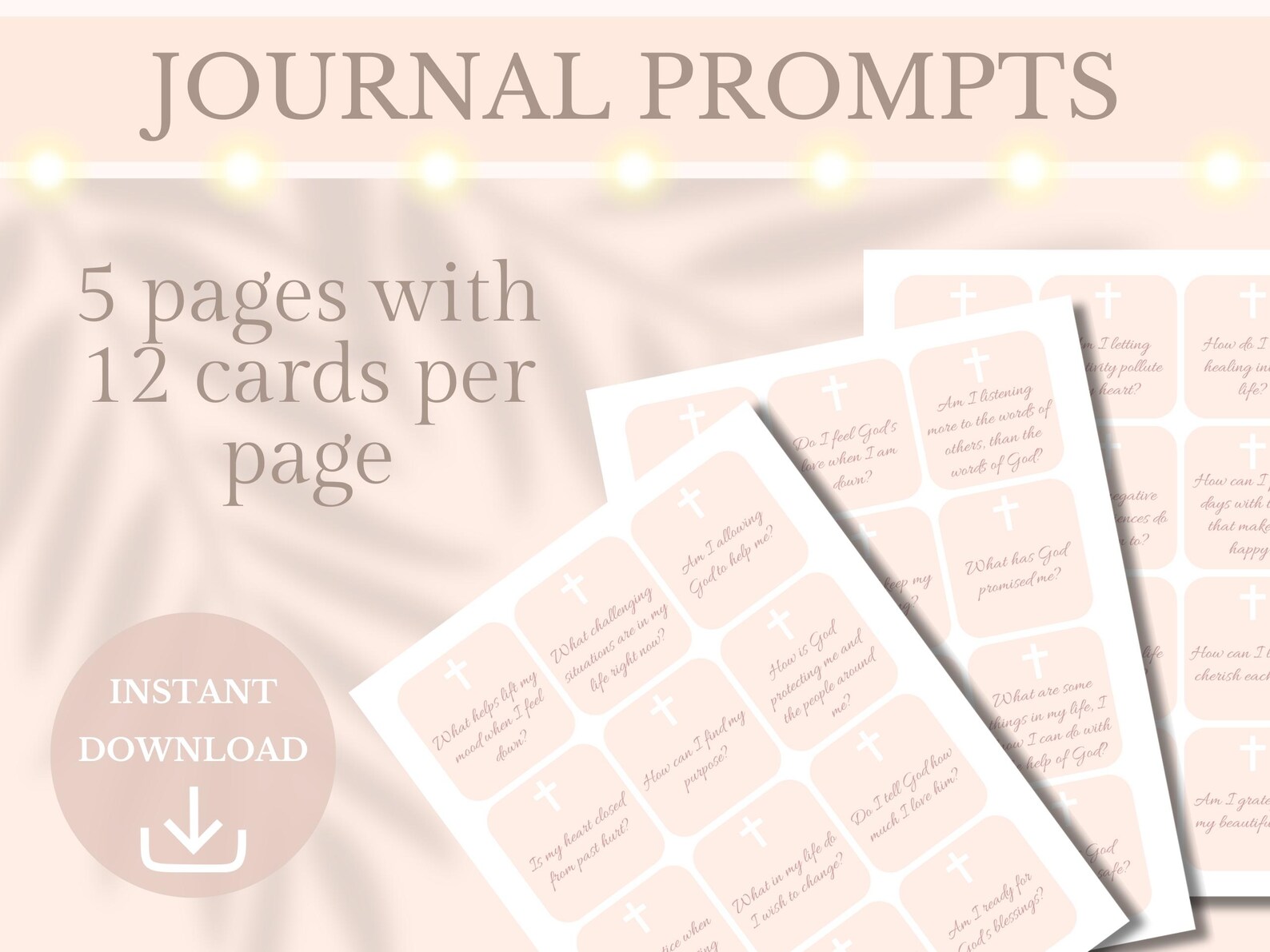 60 Christian Journal Prompt Cards Printable Faith Prompt Devotion ...