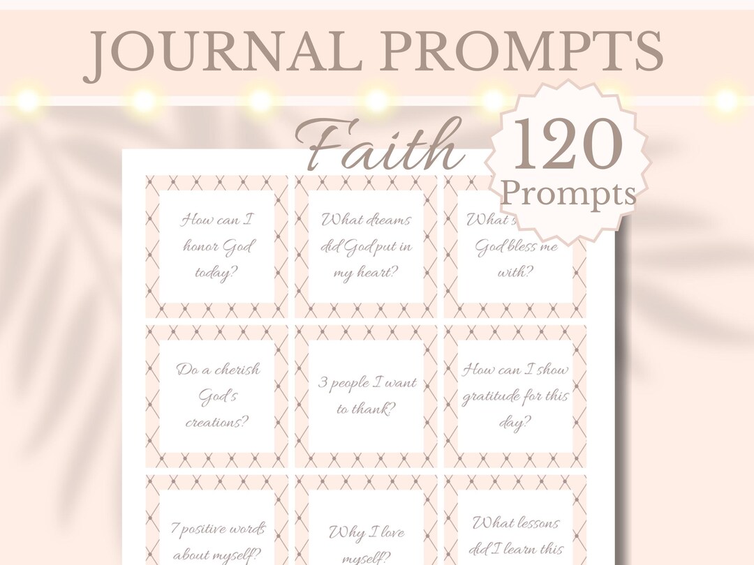 120 Christian Prompt Cards Printable Faith Journal Prompt Cards ...