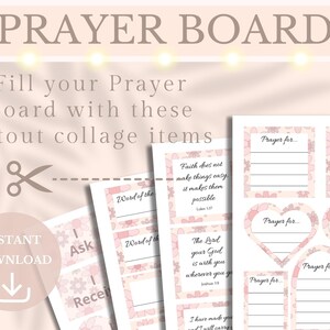 Prayer Board Kit Printable Flower Bulletin Board Kit Christian Prayer ...