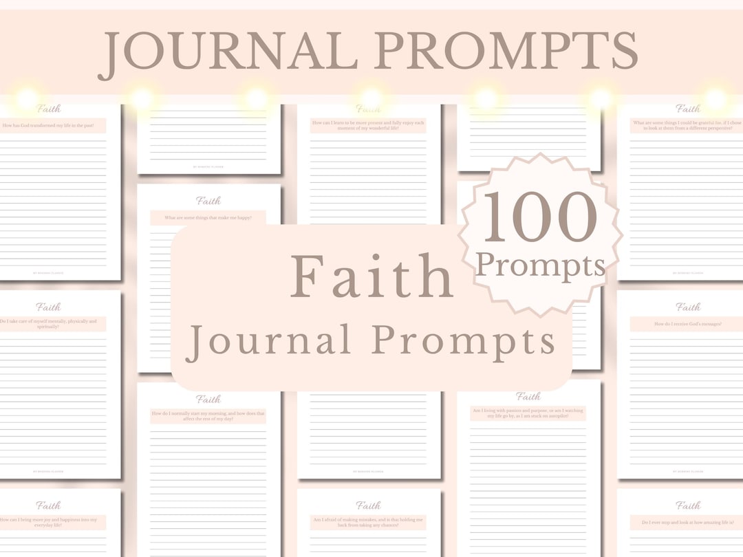 100 Faith Journal Prompts Printable Christian Prompts Journaling ...