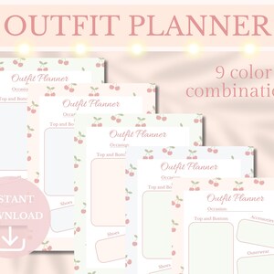 Digital Outfit Planner Printable Capsule Wardrobe Log Clothes Organizer ...