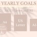 Yearly Goal Setting Printable Planner New Year's Resolution Tracker ...