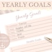 Yearly Goal Setting Printable Planner New Year's Resolution Tracker ...