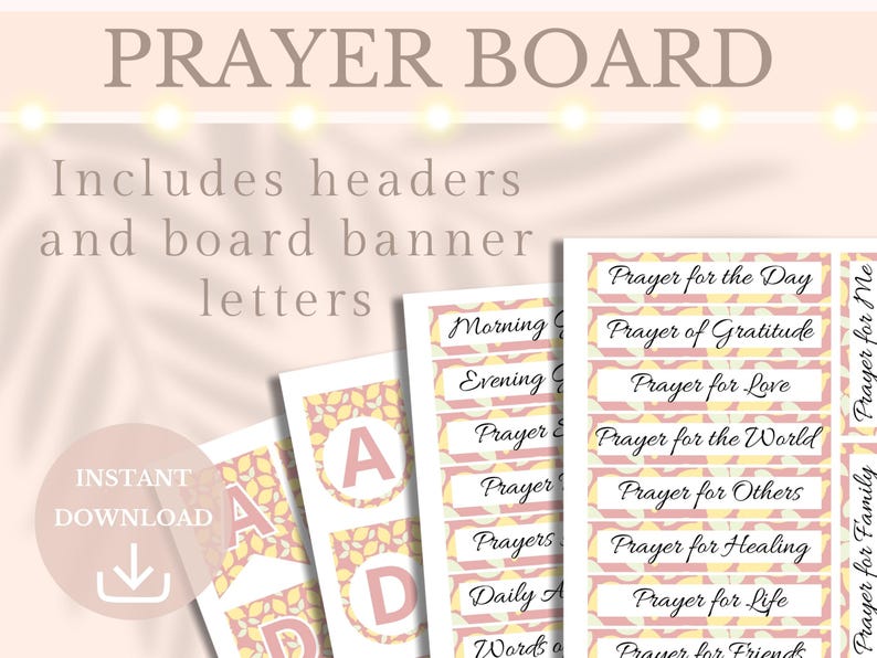 Christian Prayer Board Kit Printable Bulletin Board Kit Christian ...
