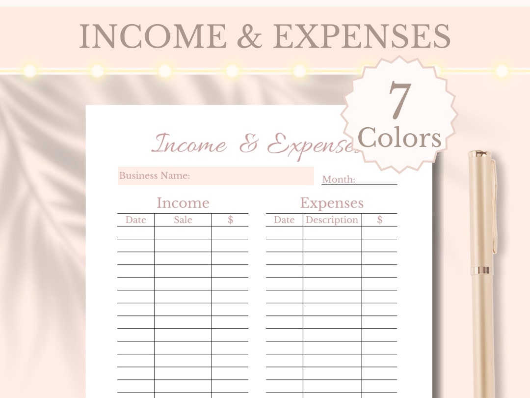 Income & Expense Tracker for Small Business Printable Planner ...