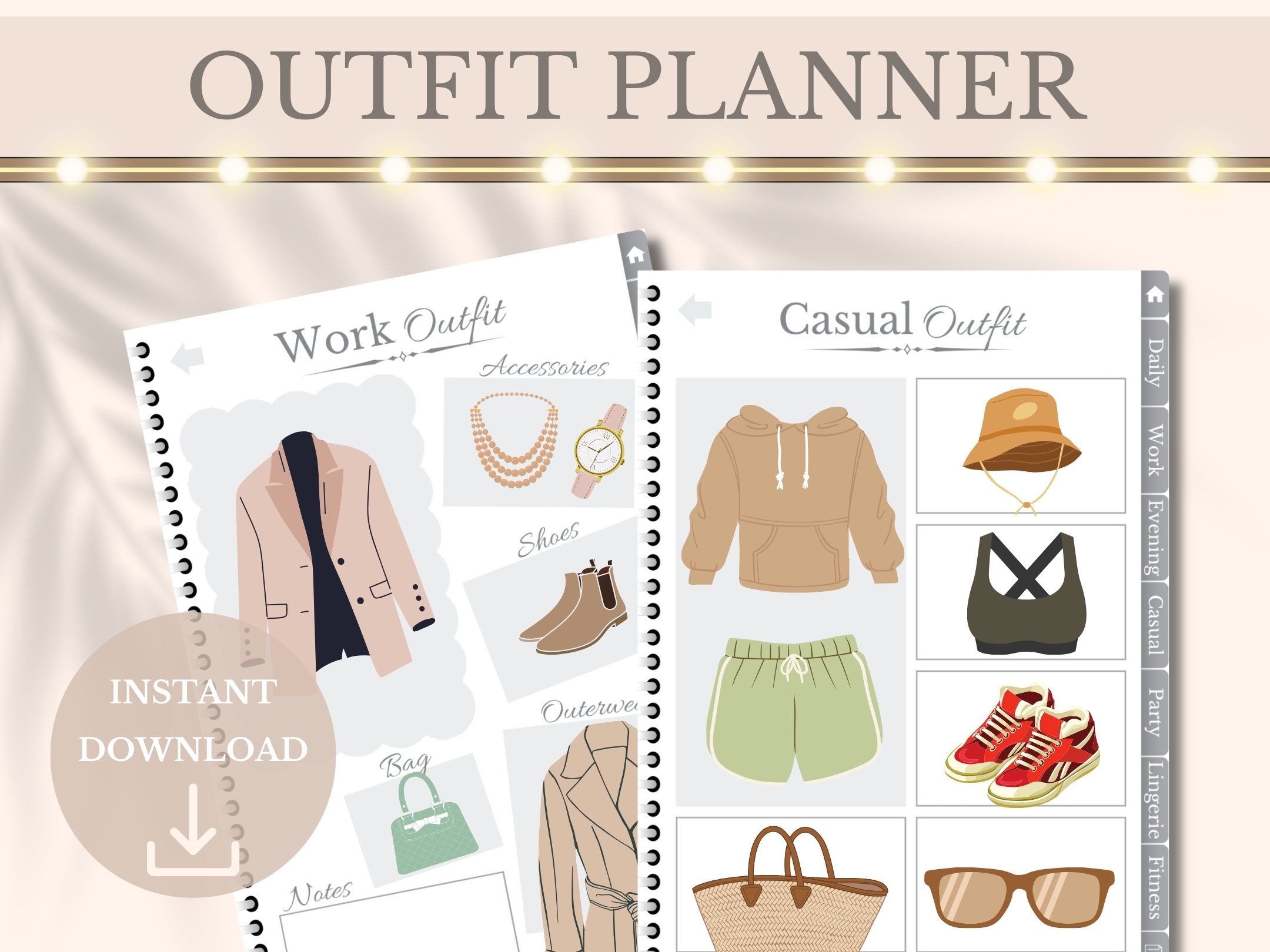 Digital Outfit Planner Minimalist Capsule Wardrobe Organizer Outfit ...