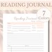 Reading Journal Printable Book Review Planner Reading Tracker, Book ...