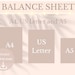 Balance Sheet Printable Bookkeeping Log Small Business Statement ...