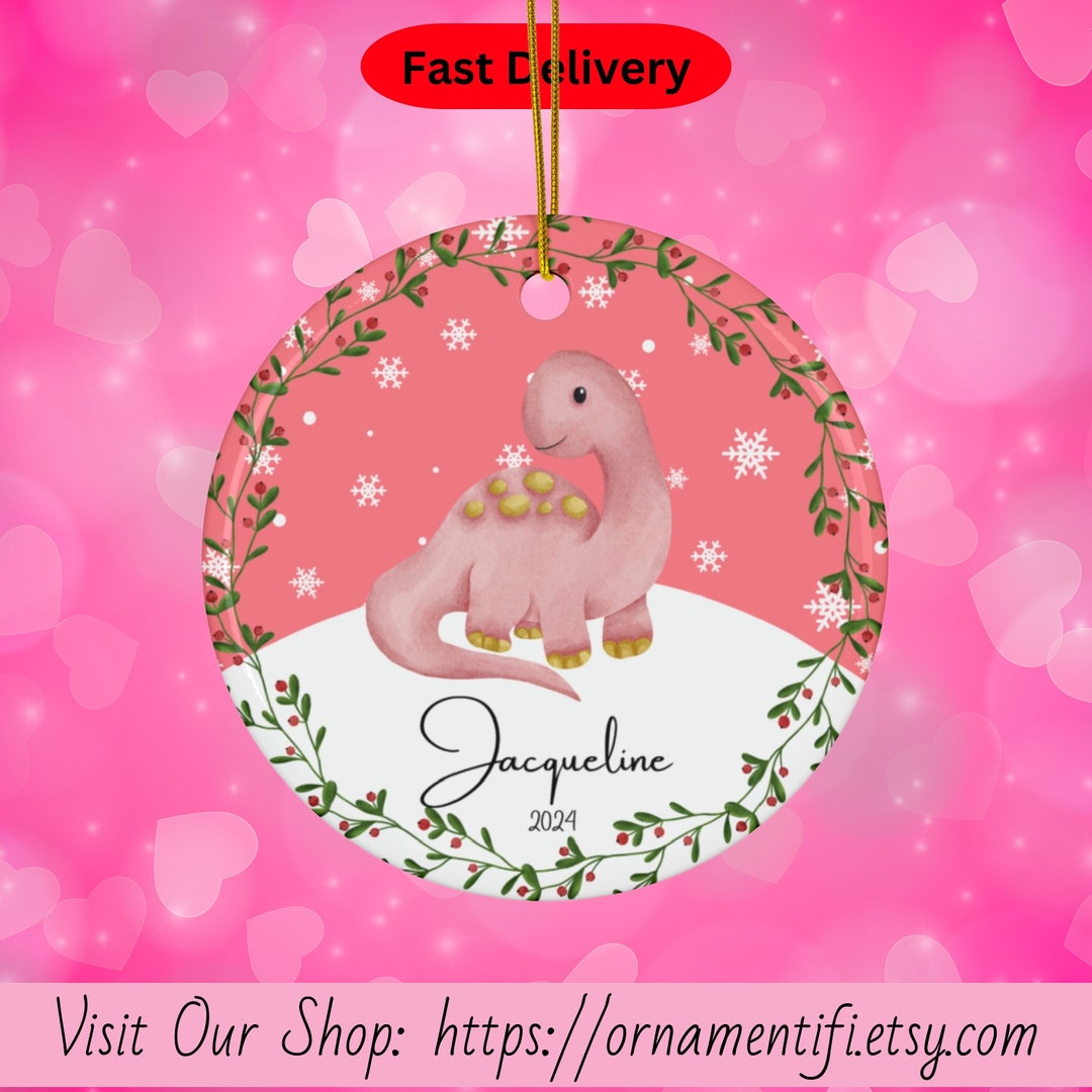Girls Ornament, Christmas Gifted, Baby Dinosaur Christmas Ornament ...