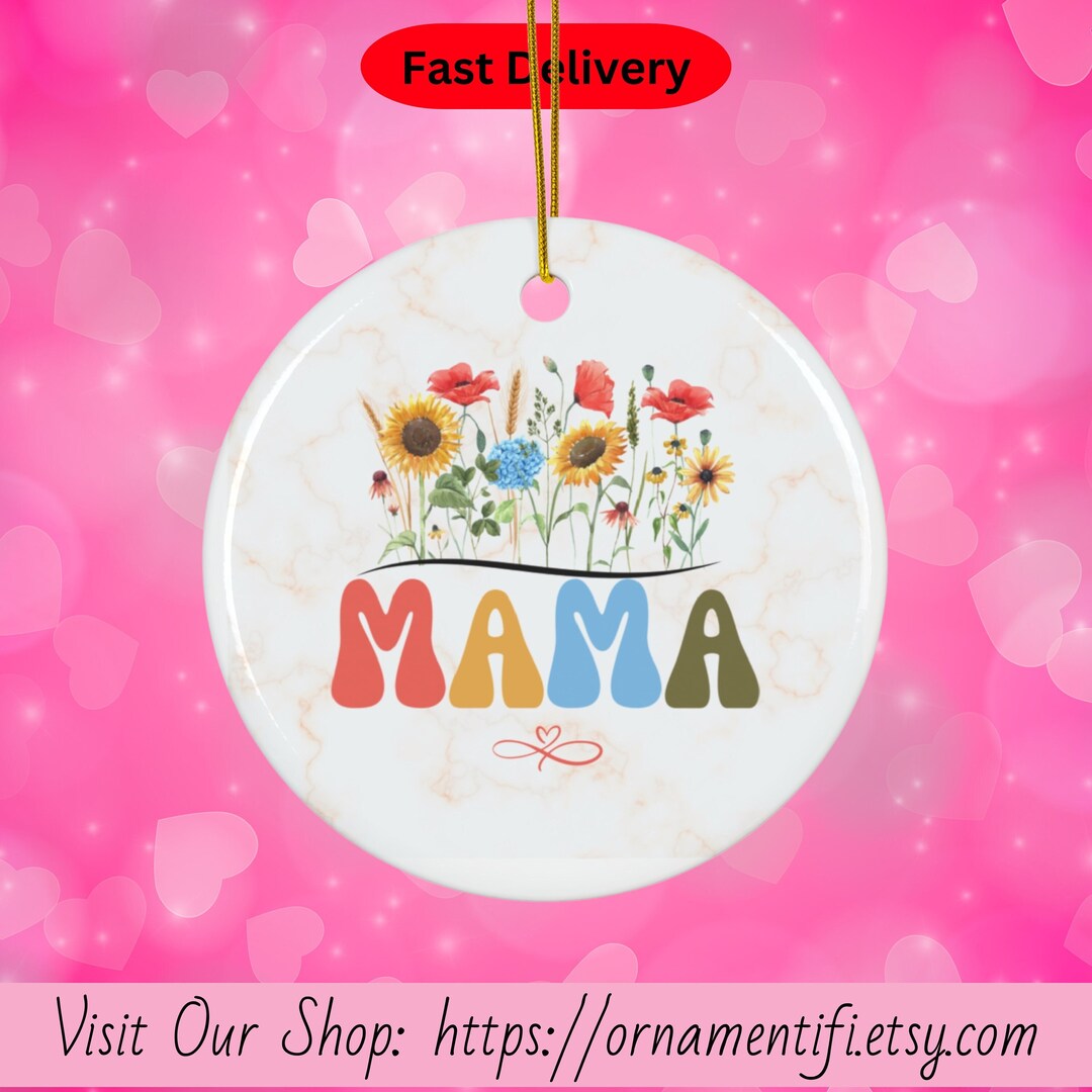 Mothers Days Gifts, Mama-grandmas Nickname, Christmas Ornament, Joyful ...