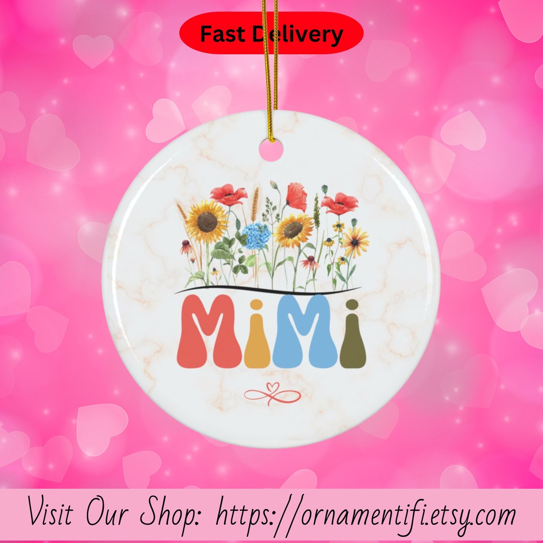 Mothers Day Gift, Mimi Grandma Nickname Ceramic Ornament , Adorable ...