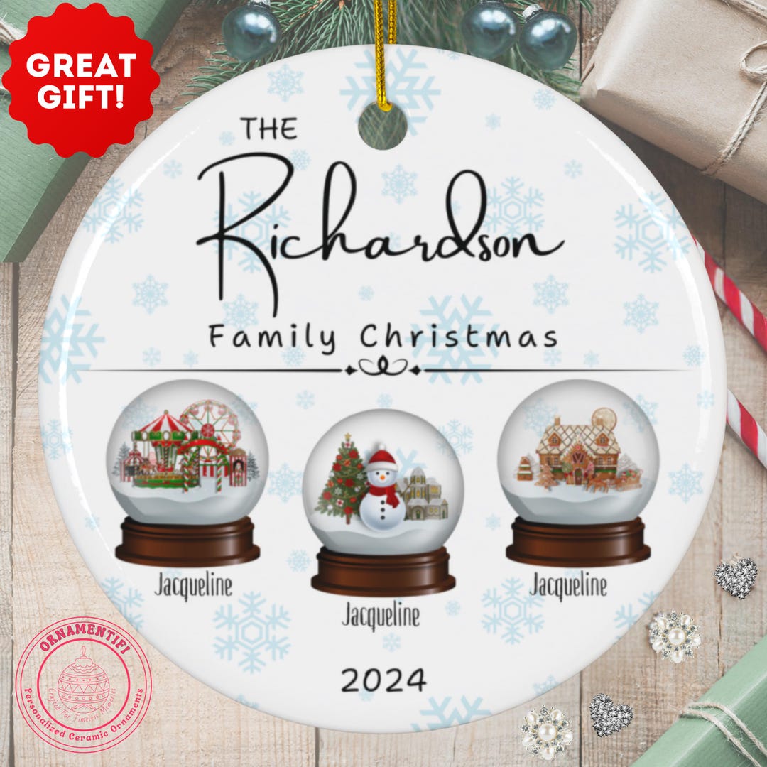 Personalized Family of 3 Ornament, Custom Holiday Keepsake, Unique ...