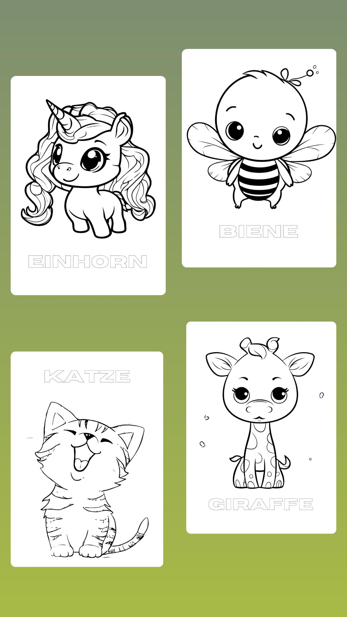Coloring Pages 40 Different Animals With Letters of the Animal to Learn ...