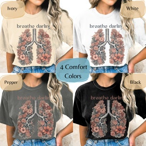 Pink Floral Lung Design, Boho Aesthetic Shirt, Anatomical Lung Graphic ...