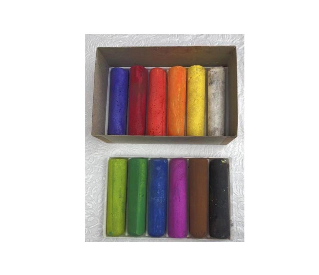 Vintage Dixon Freart Colored Chalk Set: 12 Large Sticks, MIB Late 70s ...