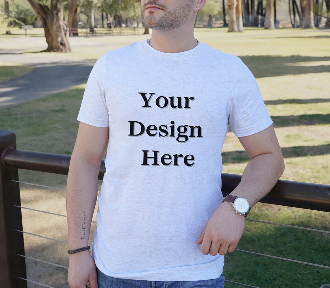 Bella Canvas 3001 Ash T-shirt Mockup - Bella Canvas Ash Gray T-shirt ...