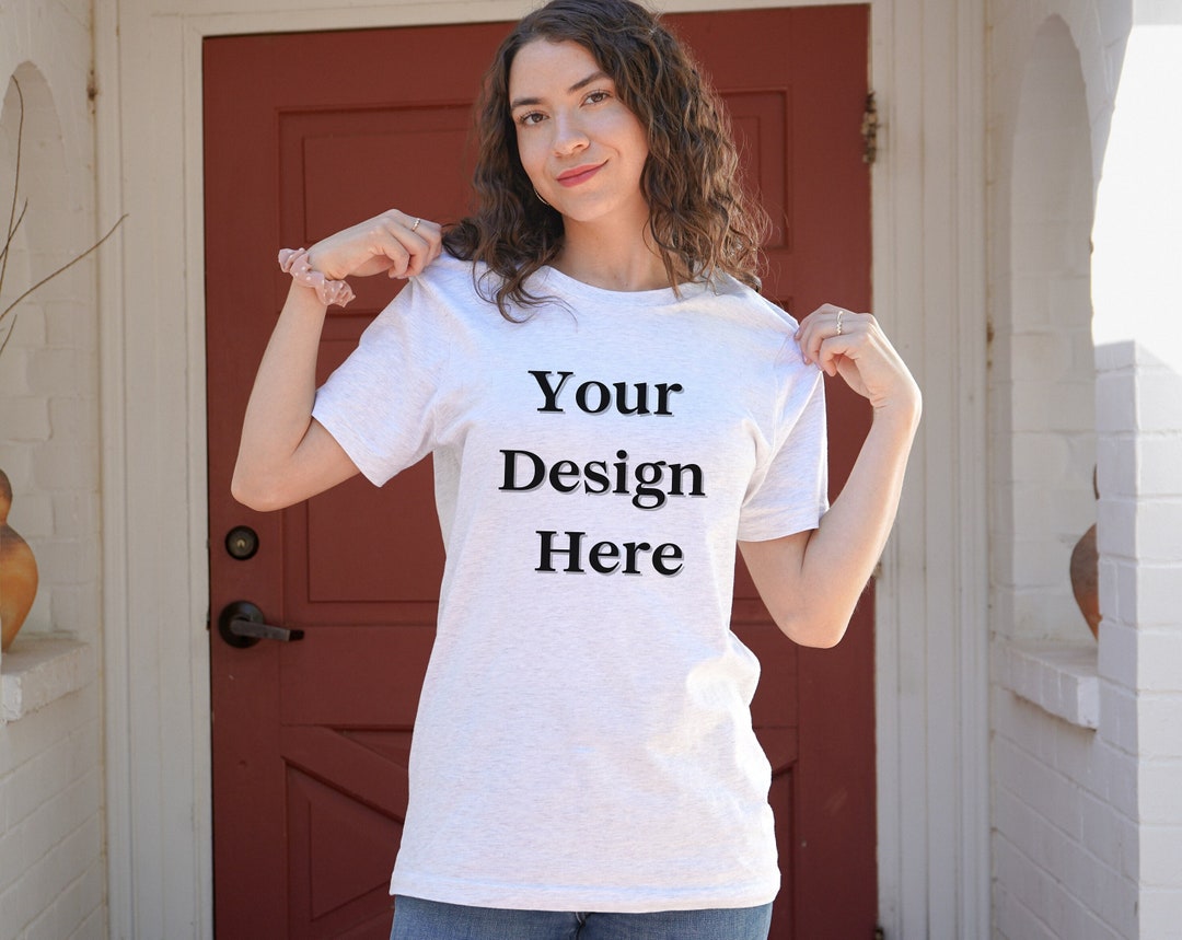 Bella Canvas 3001 Ash T-shirt Mockup - 3001 Ash Gray T-shirt Mockup ...
