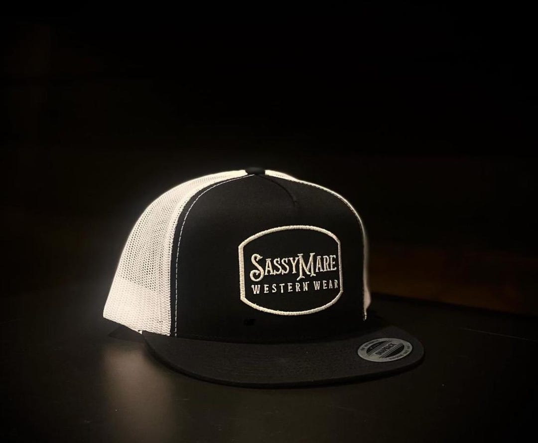 Sassy Mare Western Wear Black and White Trucker Hat - Etsy
