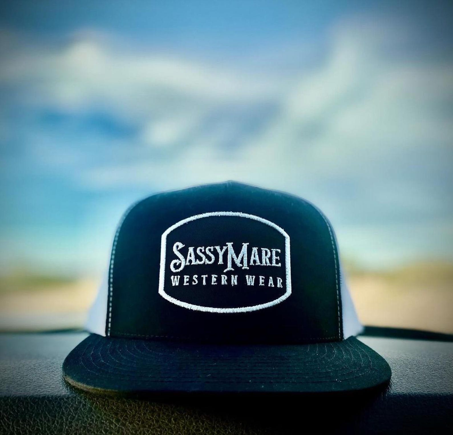 Sassy Mare Western Wear Black and White Trucker Hat - Etsy