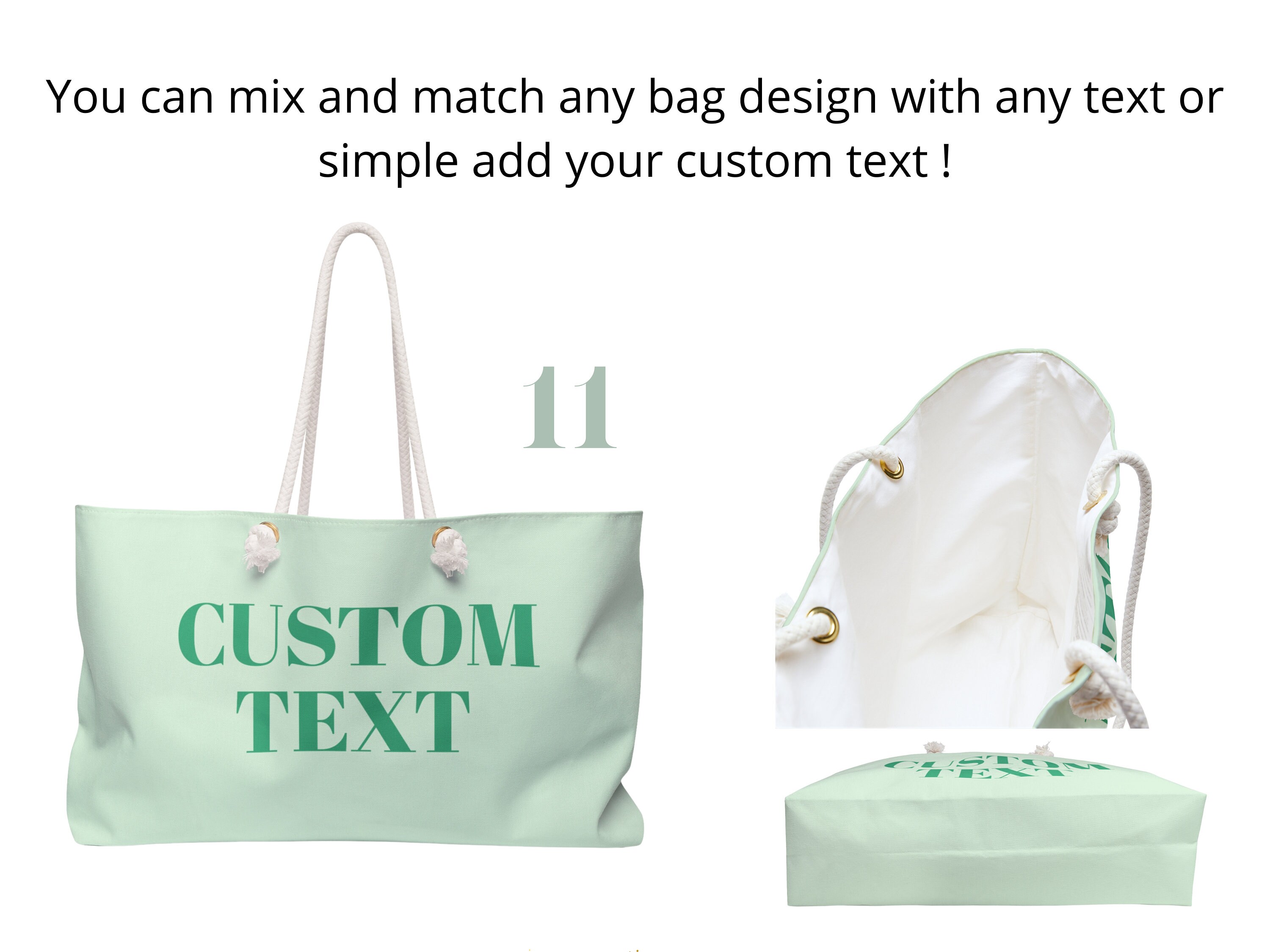 Custom Beach Tote Bag With Rope Handle Nautical Cute Personalized Bag ...