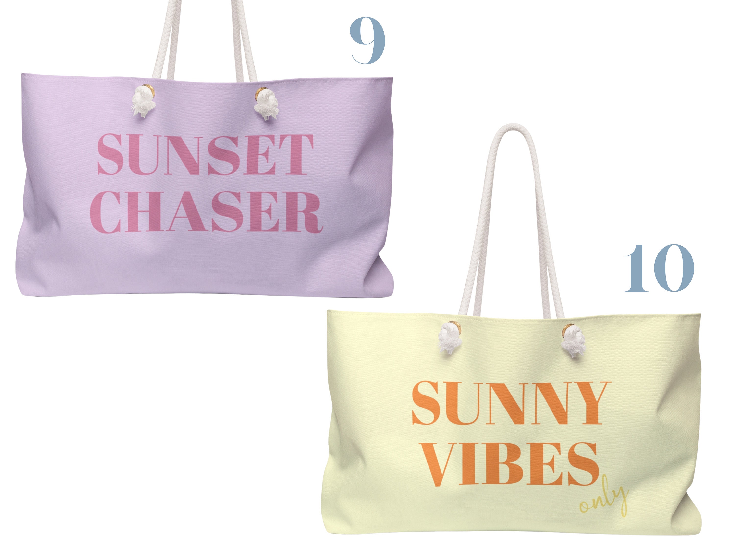 Custom Beach Tote Bag With Rope Handle Nautical Cute Personalized Bag ...