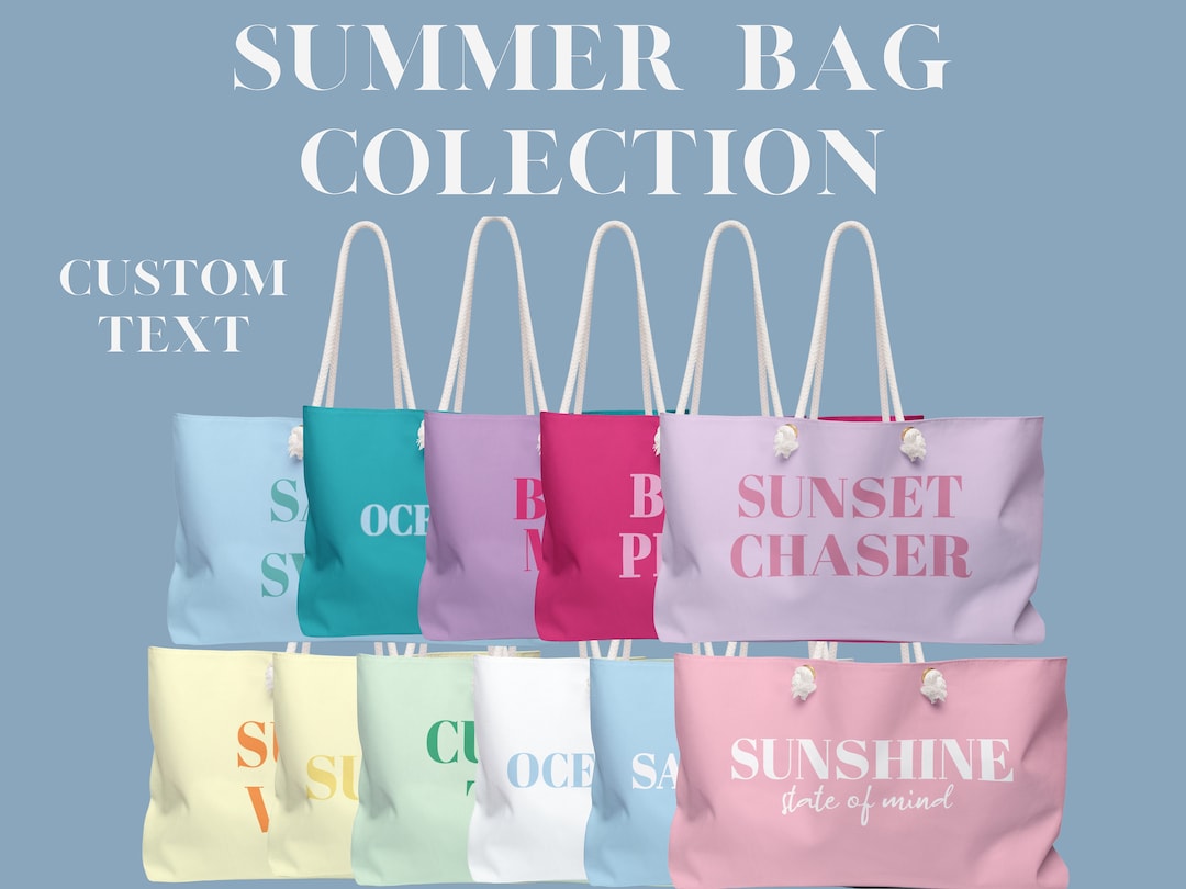 Custom Beach Tote Bag With Rope Handle Nautical Cute Personalized Bag ...