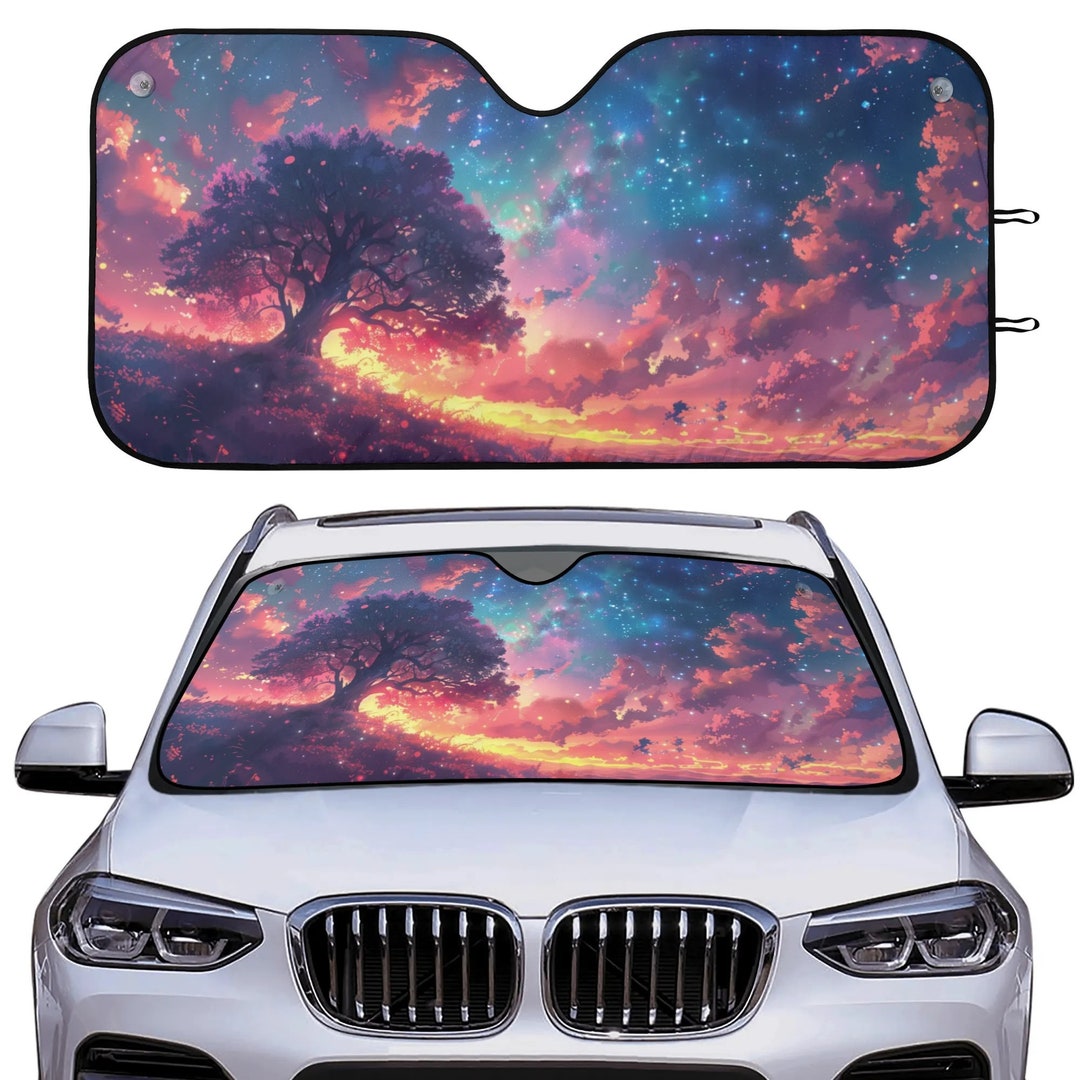 Anime Starry Sky Car Sun Shade Fantasy Landscape Sunshade for ...