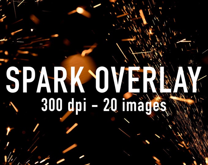 20 High Resolution Real Spark Overlays on Black Background, Welding ...