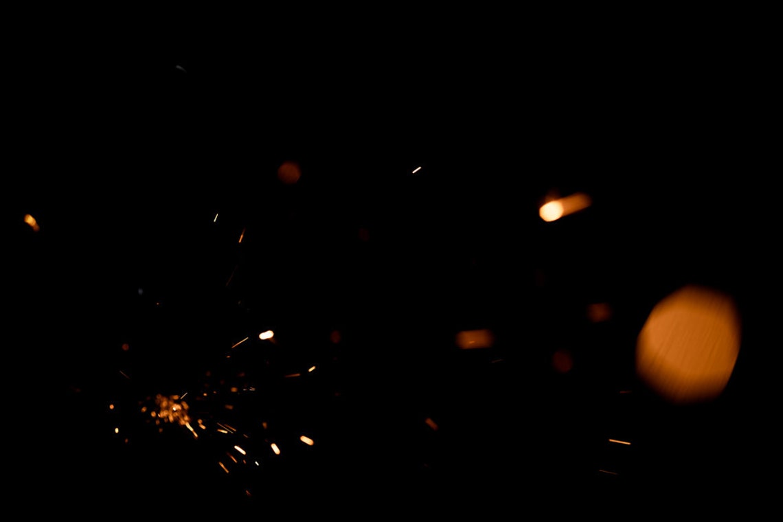 20 High Resolution Real Spark Overlays on Black Background, Welding ...