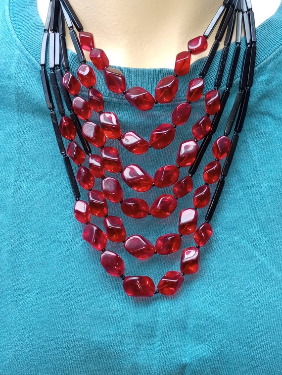 Black red 6 strand - Gem