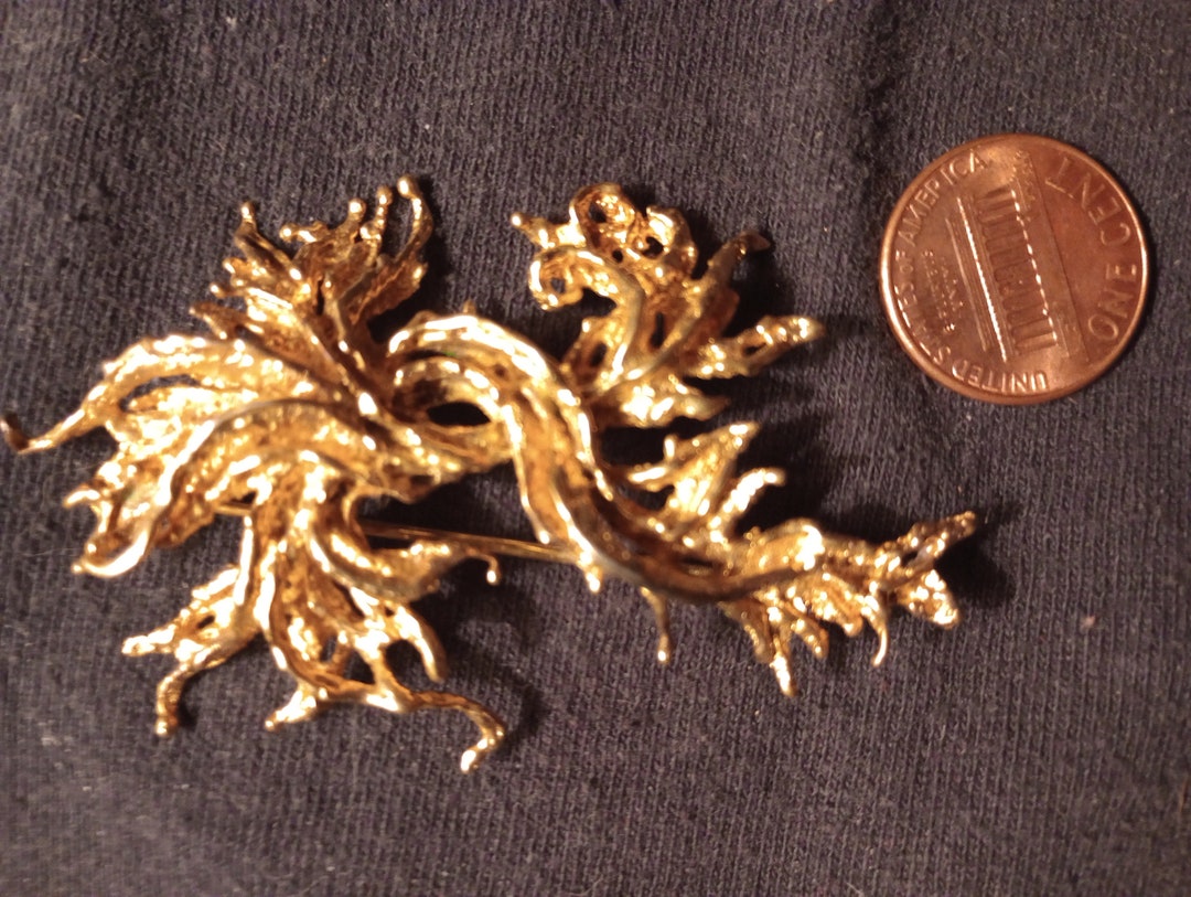 Roberta Stone Floral Style Pin Gold-plated Silver - Etsy