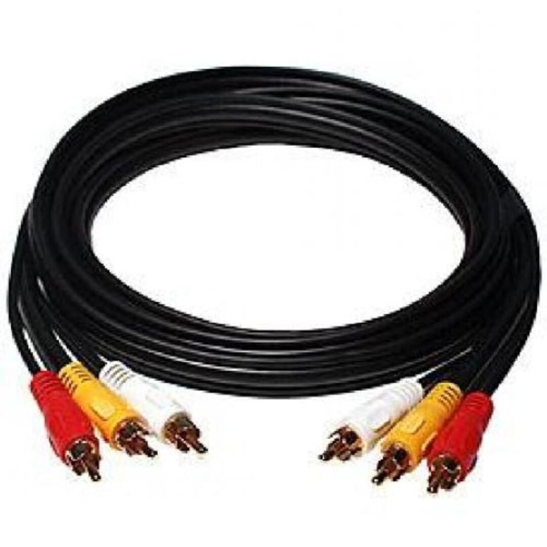 10 Ft. 3-RCA Male to 3-RCA Male Composite Cable Black - Etsy