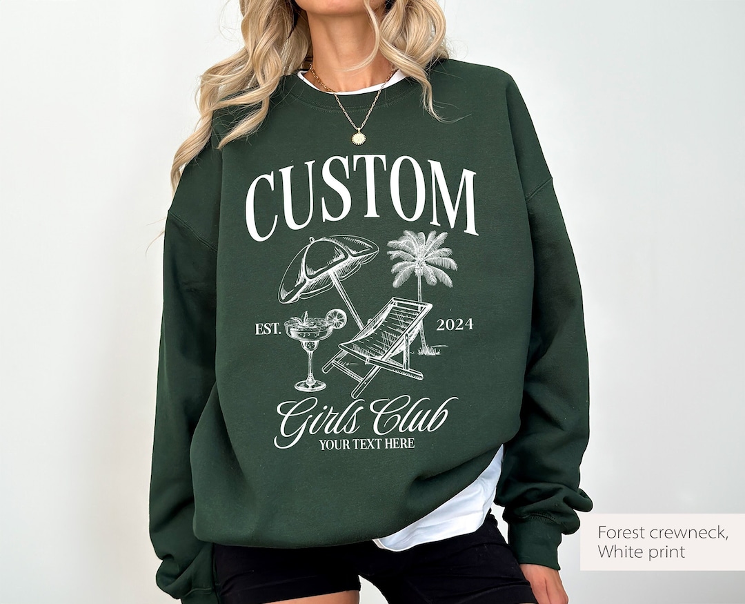 Custom Girls Club Sweatshirt, Custom Bachelorette Logo Sweatshirt ...