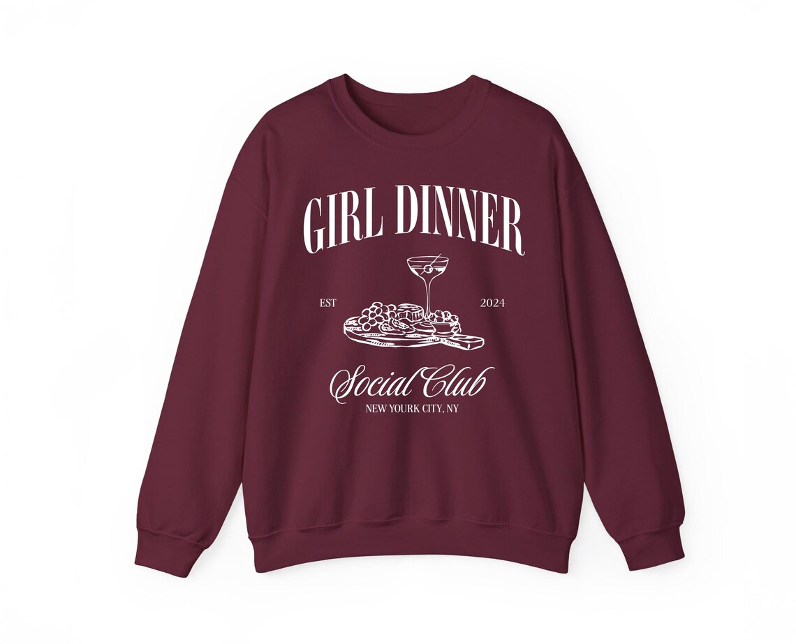 Girl Dinner Social Club Sweatshirt, Dinner Club Custom Sweatshirt ...