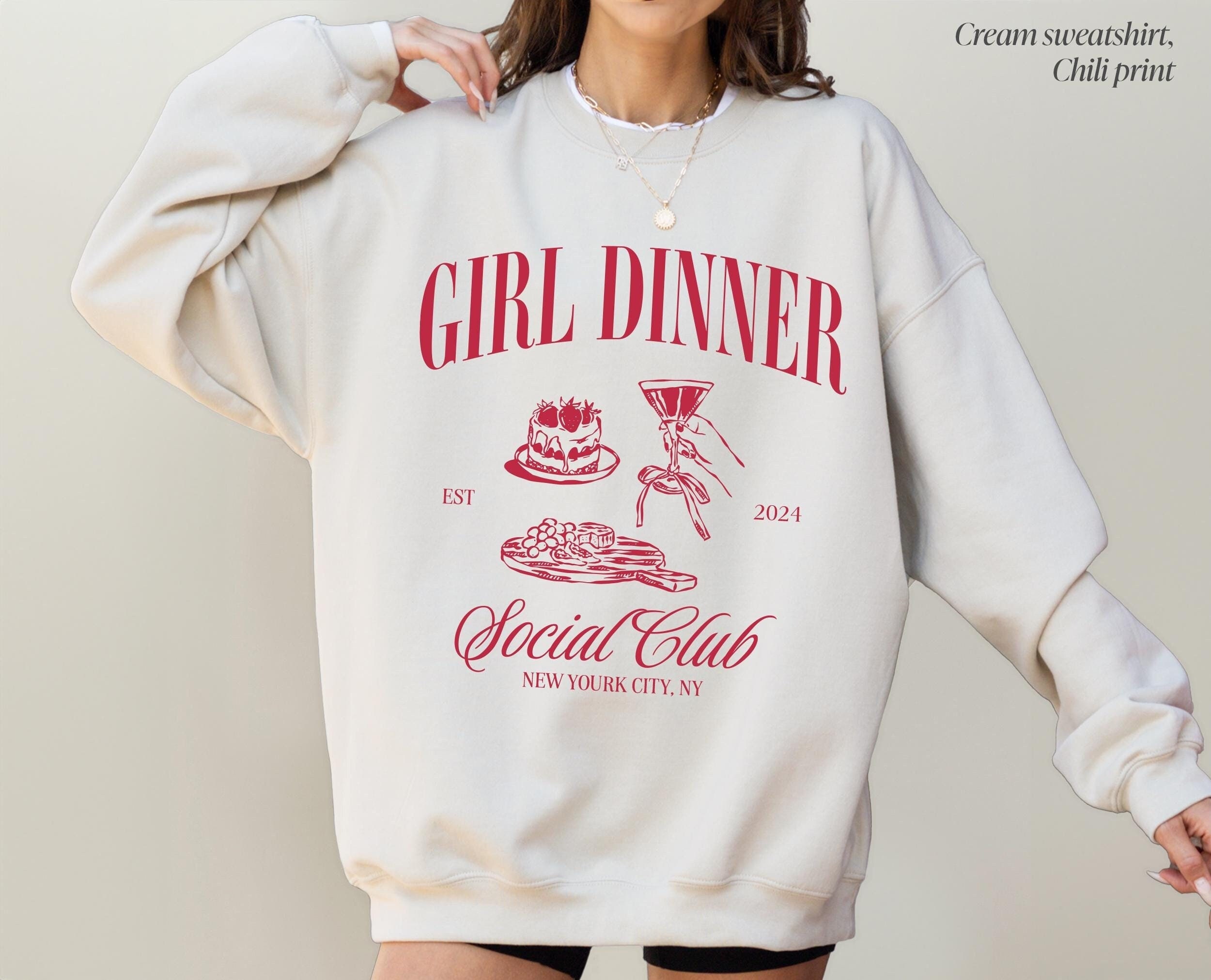 Girl Dinner Social Club Sweatshirt, Dinner Club Custom Sweatshirt ...