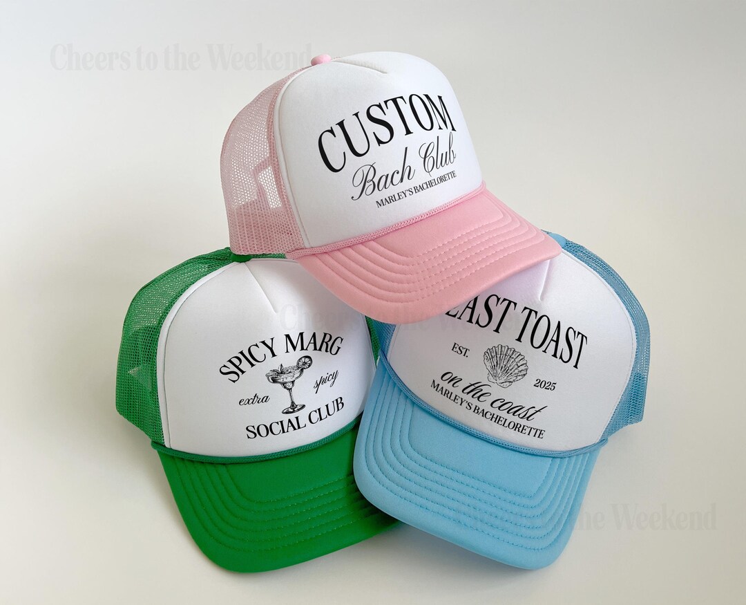 Bachelorette Party Hats, Custom Trucker Hat, Team Bride Hat, Group ...