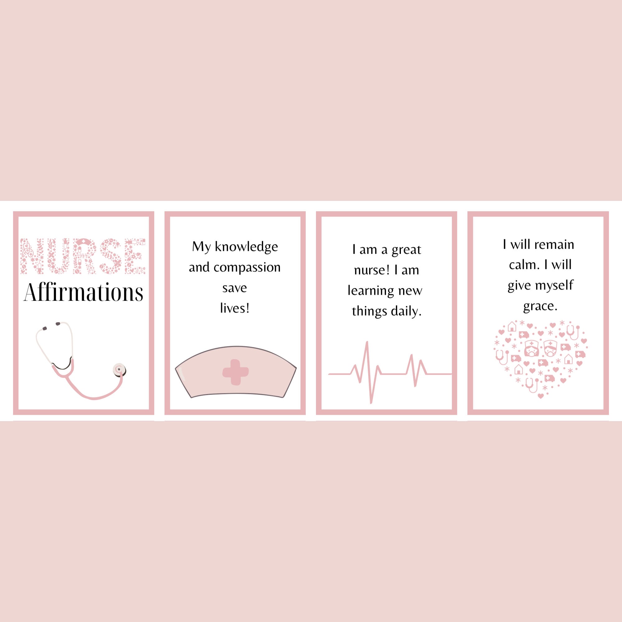 Positive Affirmation Cards for Nurses and Nursing Students PDF - Etsy