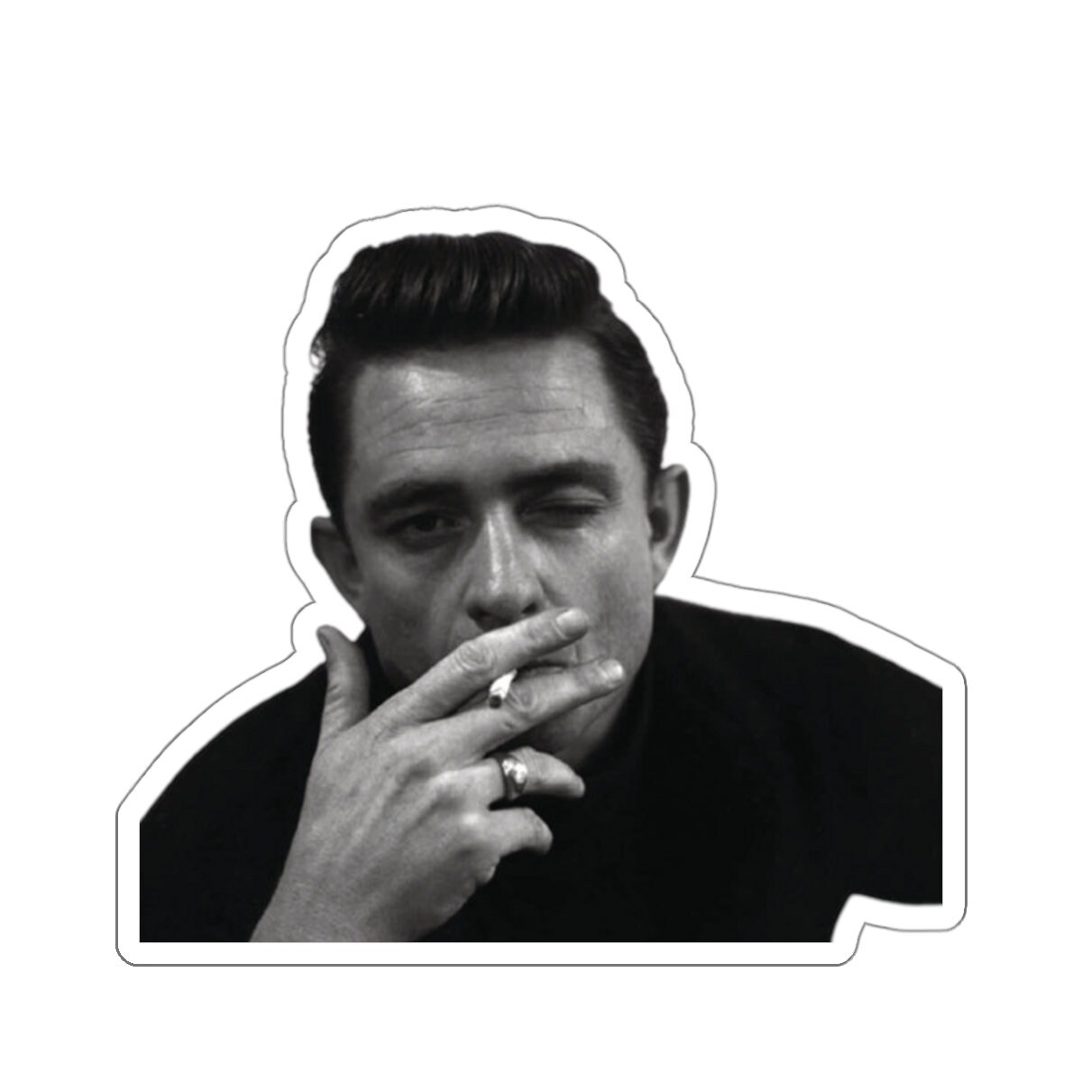 Johnny Cash Smoking Sticker - Etsy