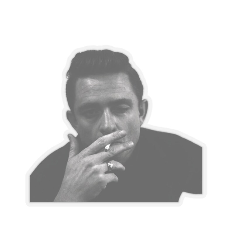 Johnny Cash Smoking Sticker - Etsy