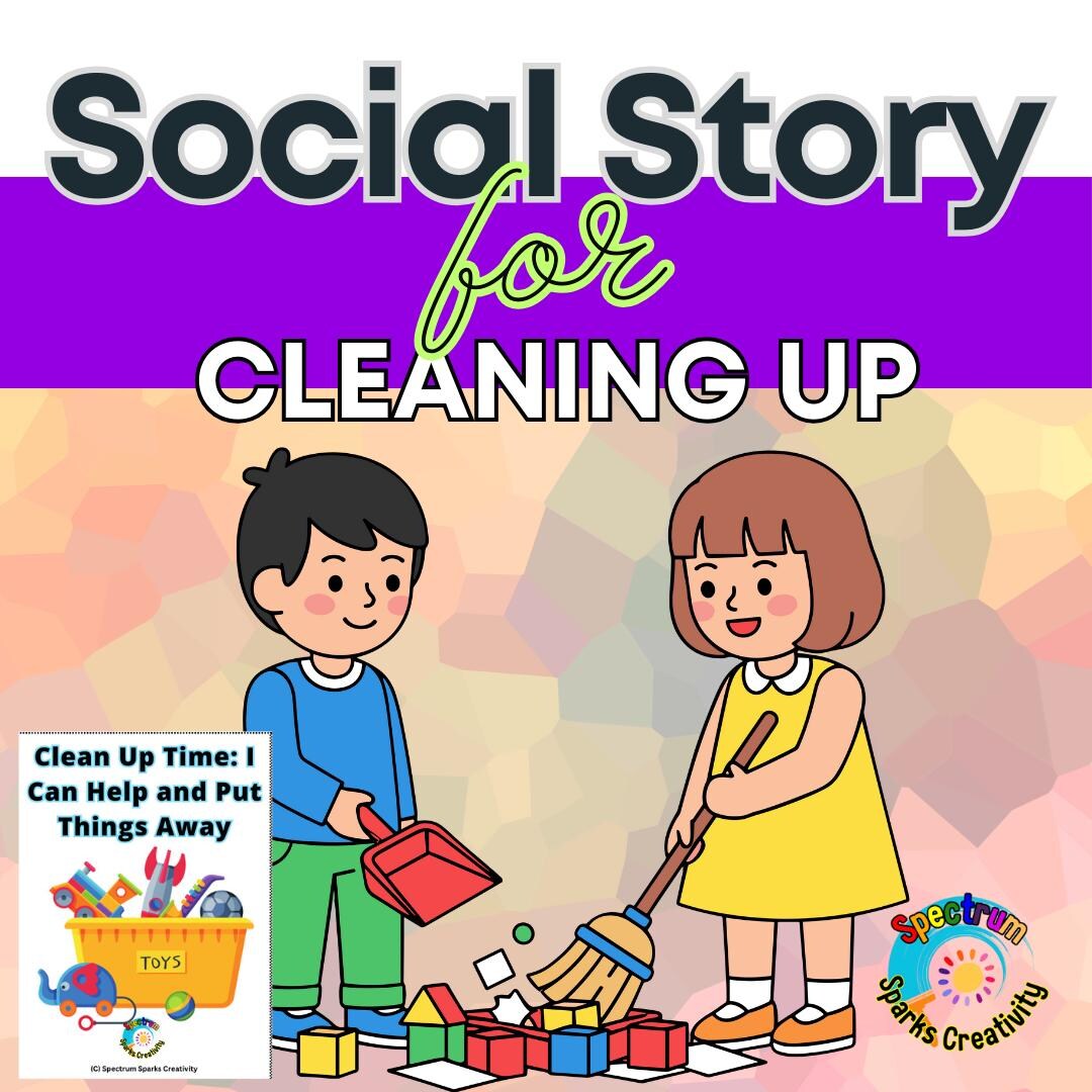 Kids Clean up Social Story: Visual Routine, Responsibility (printable ...