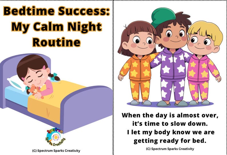 Bedtime Social Story for Kids | Calm Night Routine Printable | Autism ...