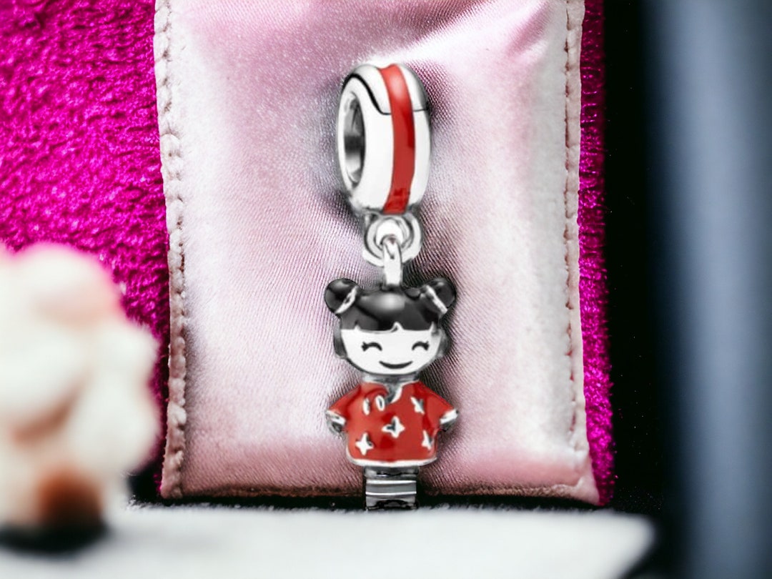 Asia Japan China Girl Girl Woman Figure Asian Charm 925 Silver Charm ...