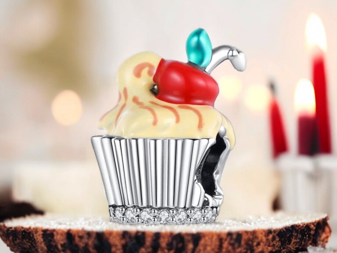 Cake With Cherry Tartlet Cake Pastry Muffin Recipe Charm 925 Silver ...