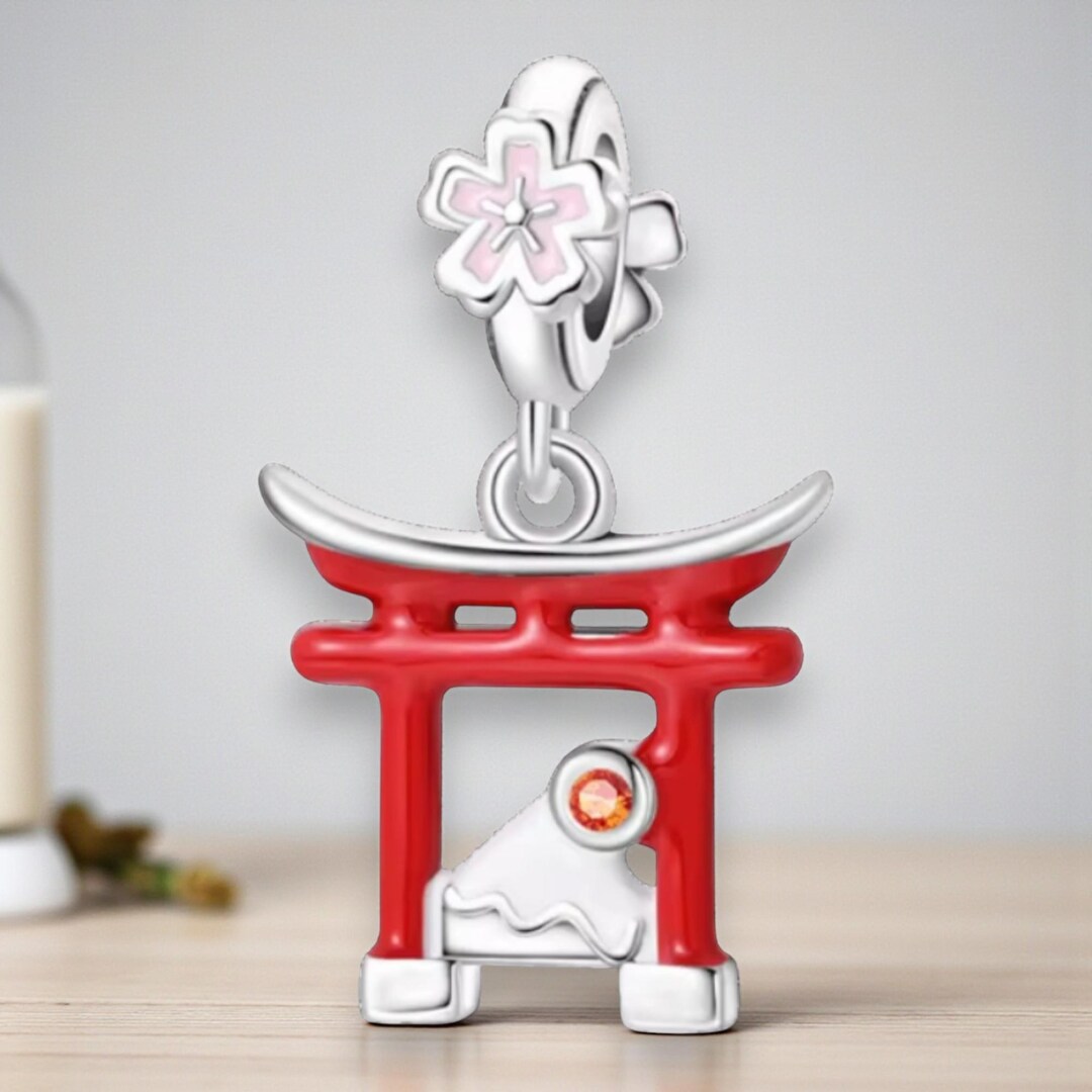 925 Silver Charm Torii Gate Building Architecture - Japanese Temple ...