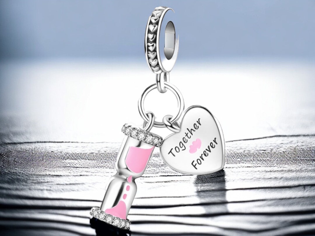 Together Forever Together Eternity Hourglass 925 Silver Charm Bracelet ...