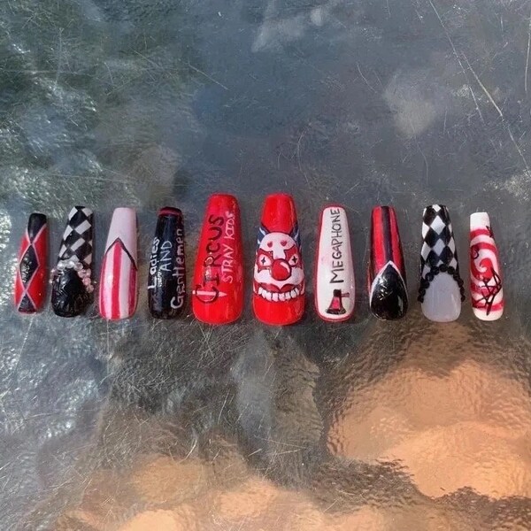 Circus Press on Nails - Etsy